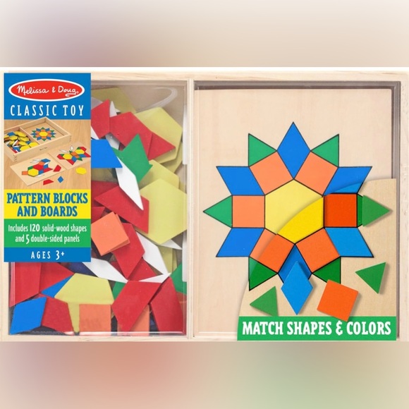 Melissa & Doug | Toys | Melissa Doug Pattern Blocks And Boards Game ...